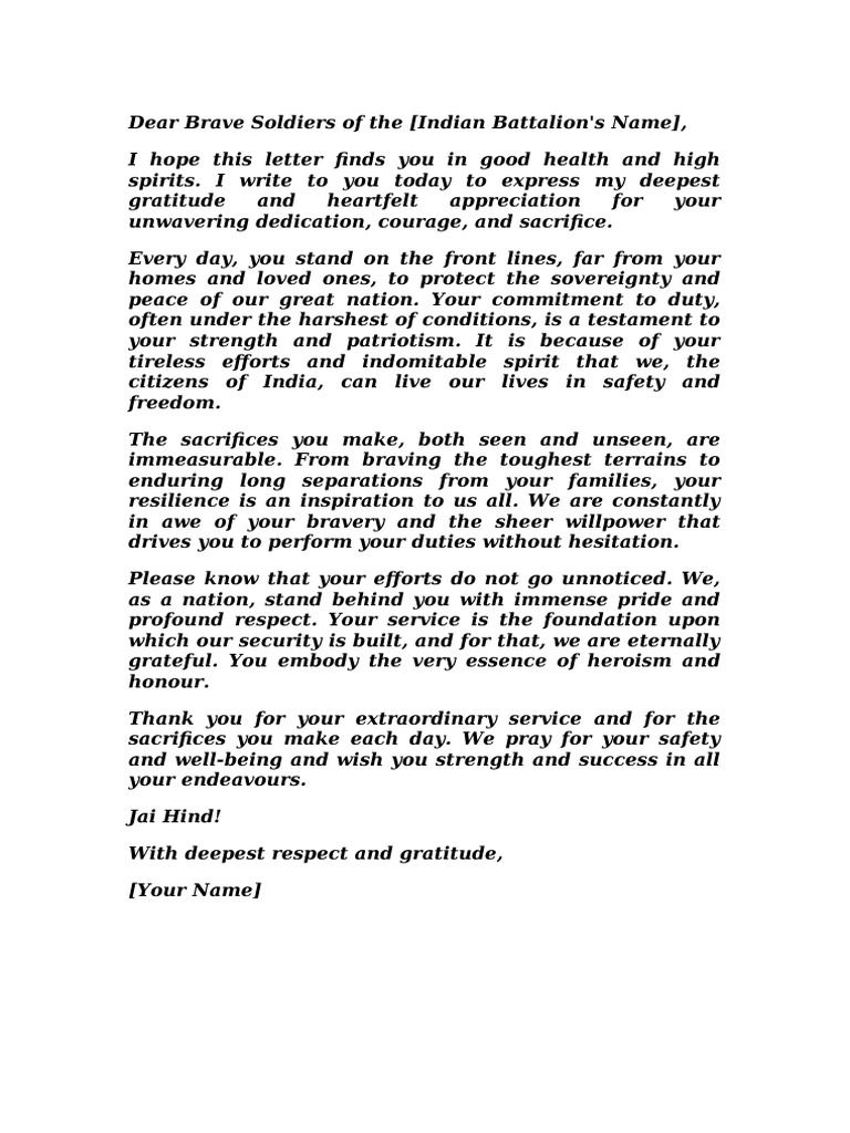 Dear Brave Soldiers of The | PDF