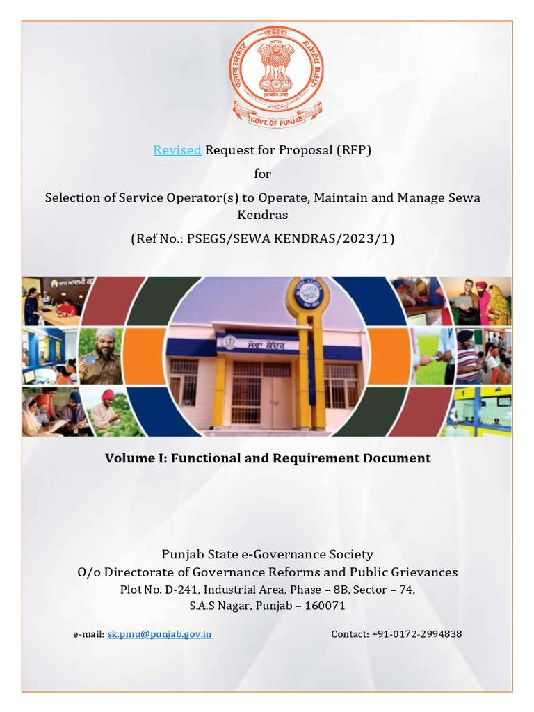 RFP Sewa Kendra 2023-2028 | PDF | Governance | Computing