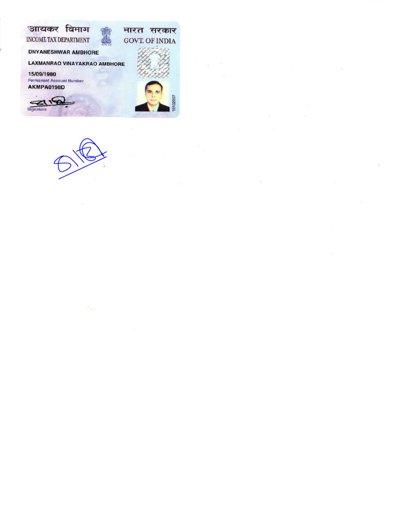 Identity Proof PAN Card | PDF
