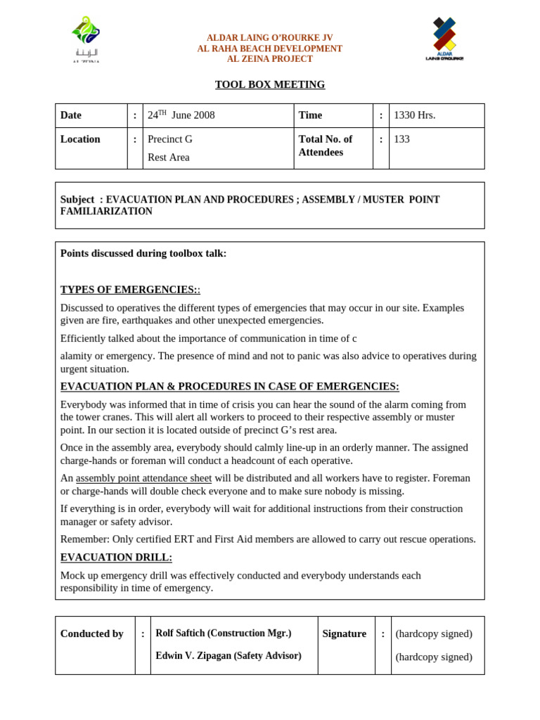 TOOL BOX MEETING - SNair - 014089 | PDF | Public Safety | Safety