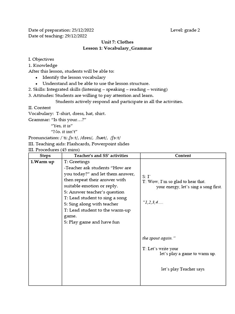 Final Exam Lesson Plan Tyel | PDF | Learning