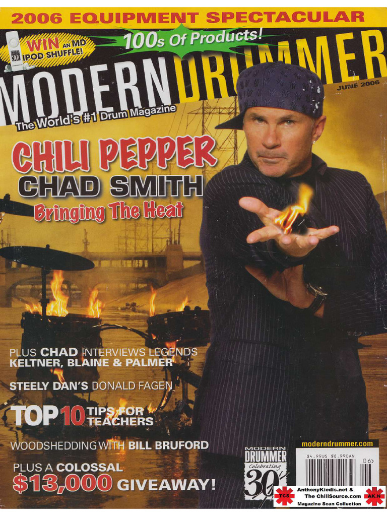 Modern Drummer June 2006 Chad Smith RHCP Cover | PDF