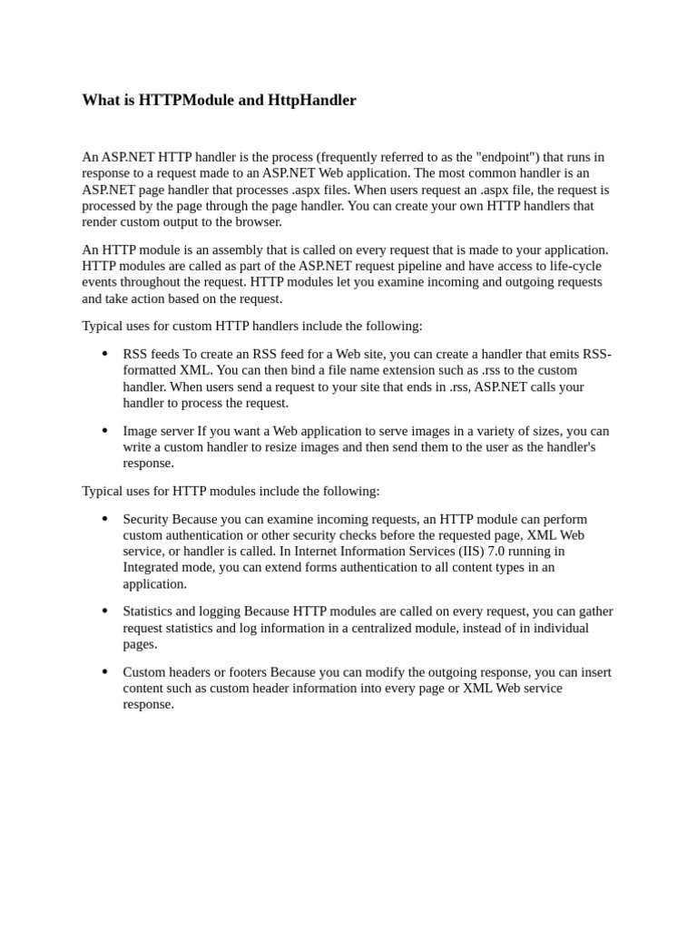 Httpmodule and Httphandler | PDF