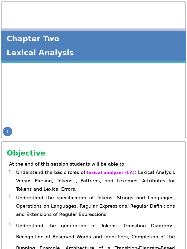 Chapter 2 Lexical Analysis (Scanning) | PDF | Software Engineering | Grammar