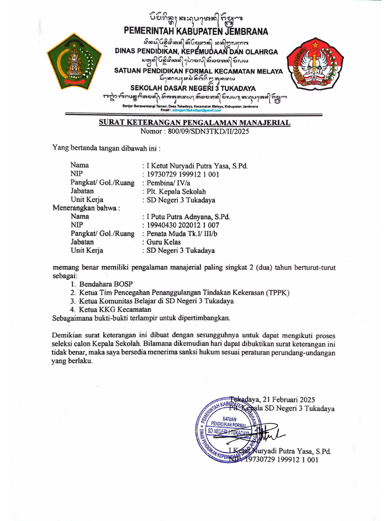 SK Pengalaman Manajerial | PDF