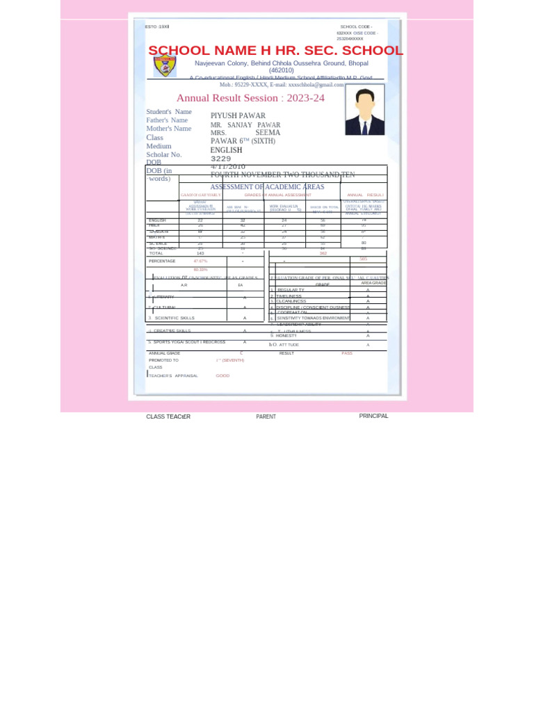 Marksheet Template Coreldraw File | PDF