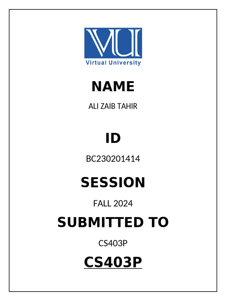 CS403P Assignment 2 | PDF