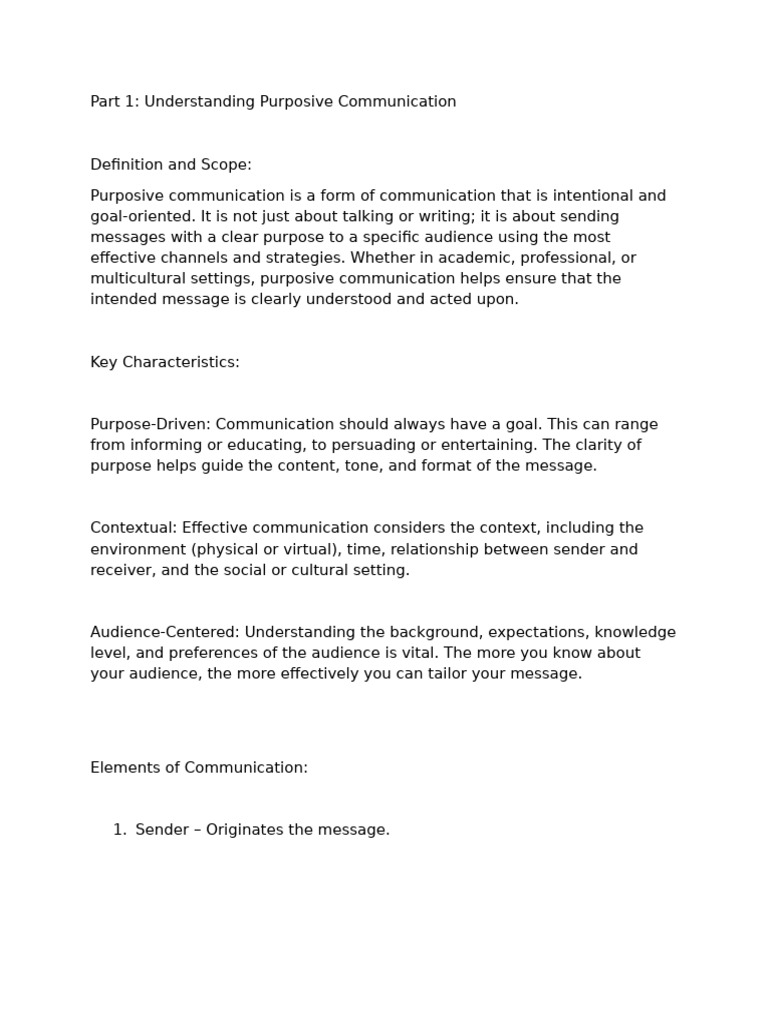 Understanding Purposive Communication | PDF