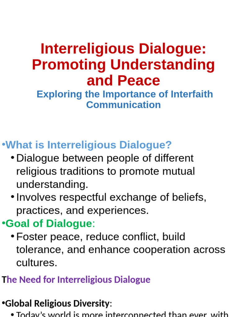 Interreligious Dialogue and Ecumenism 2 | PDF | Interfaith Dialogue ...