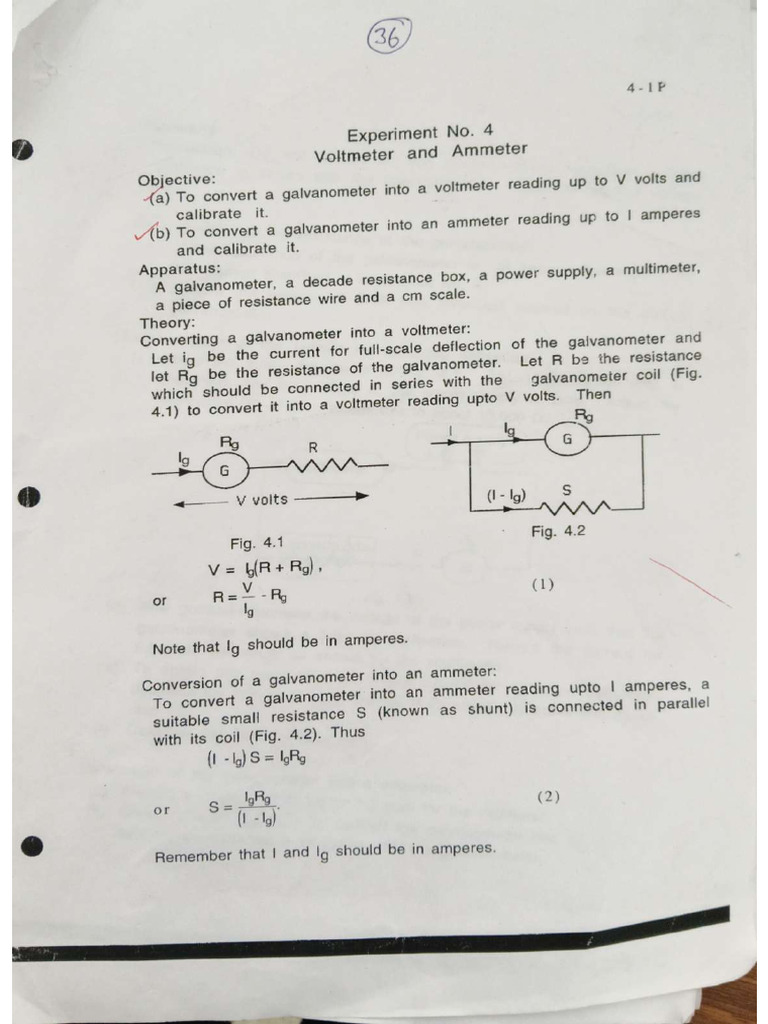 Conversion of Galvanometer | PDF