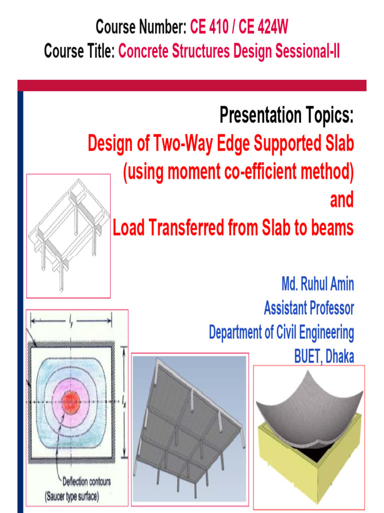 Slab Design - Day - 1 - Lecture | PDF | Beam (Structure) | Bending
