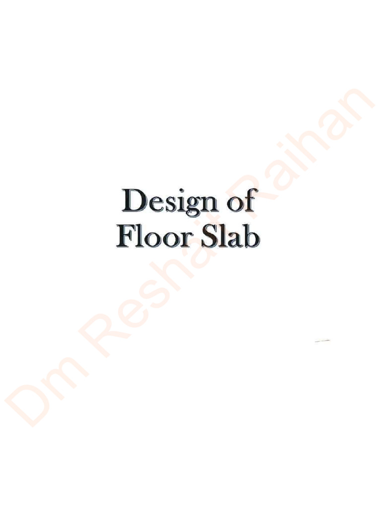Design of Floor Slab Hand Calculation | PDF