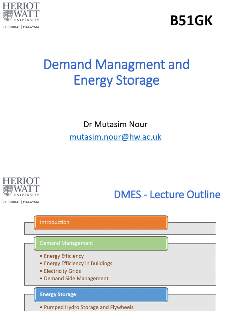 Week 1 - DMES - Introduction 2023 | PDF | Energy Storage | Wind Power