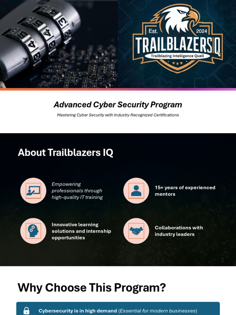 TrailblazersIQ - Adv Cyber Security Program | PDF | Computer Security | Security