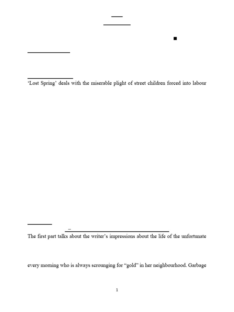 Ch-2 - Lost Spring - Stories of Stolen Childhood | PDF