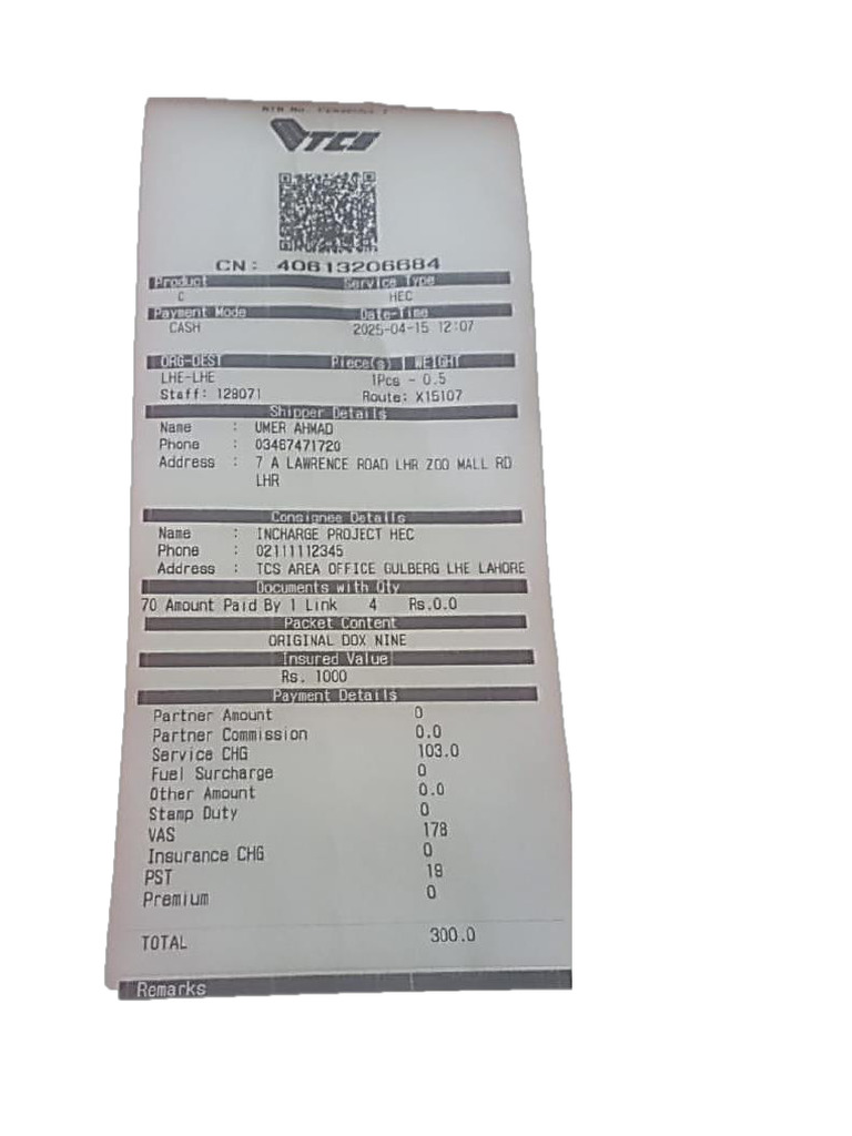 TCS Receipt | PDF