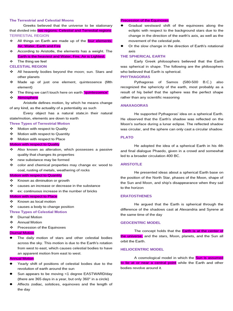 Physical Science Reviewer | PDF | Earth | Astronomy
