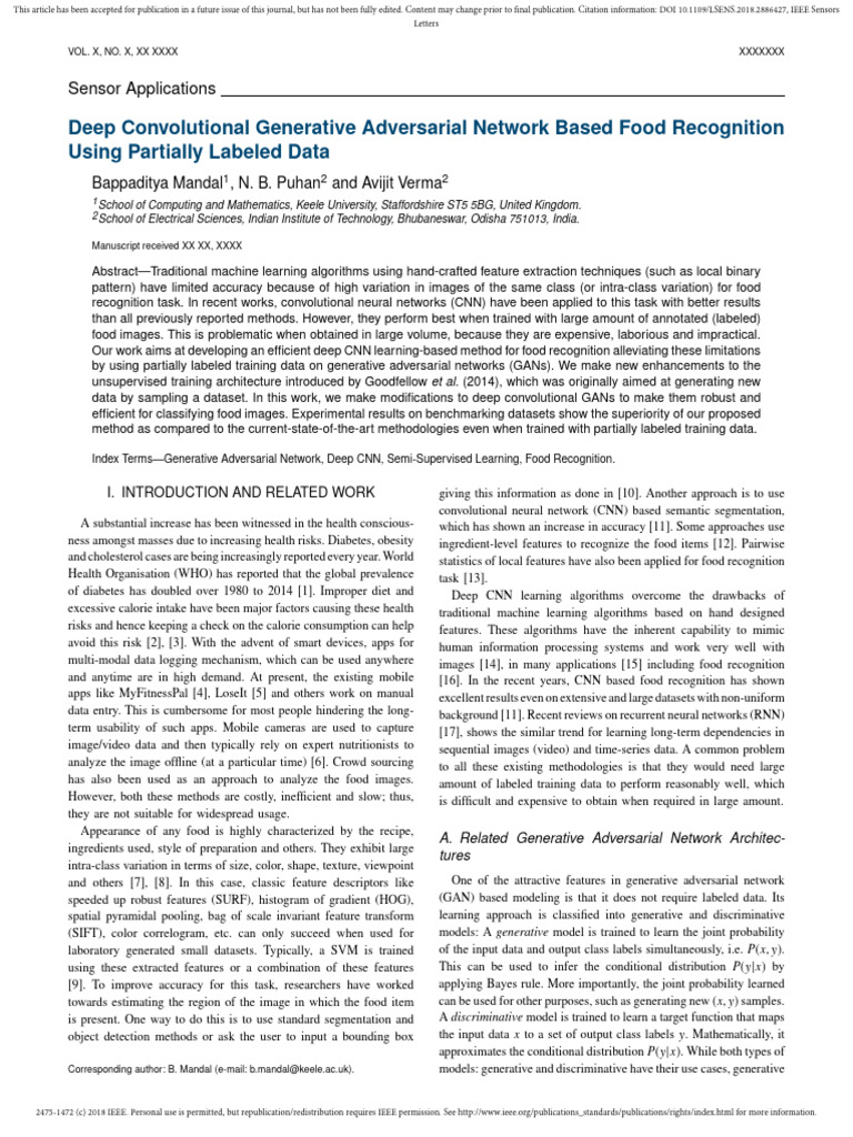 Deep Convolutional Generative Adversarial Network Based Food Recognition Pdf Computational