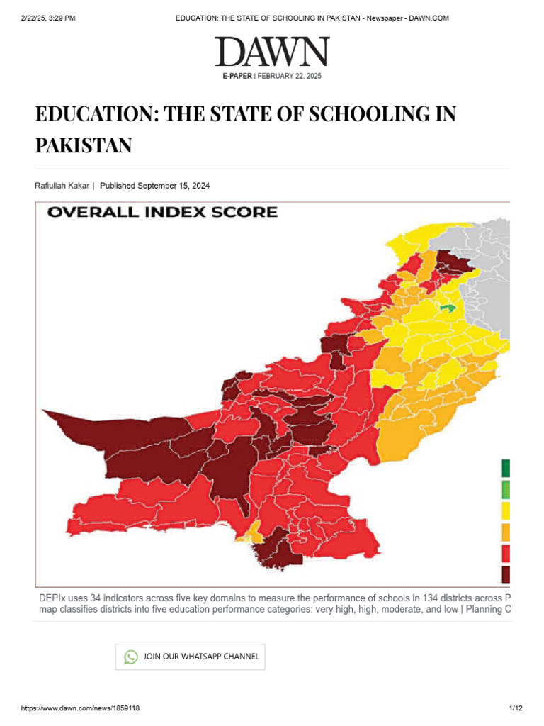 Education Performance in Pakistan 2025 | PDF | Pakistan | Government ...