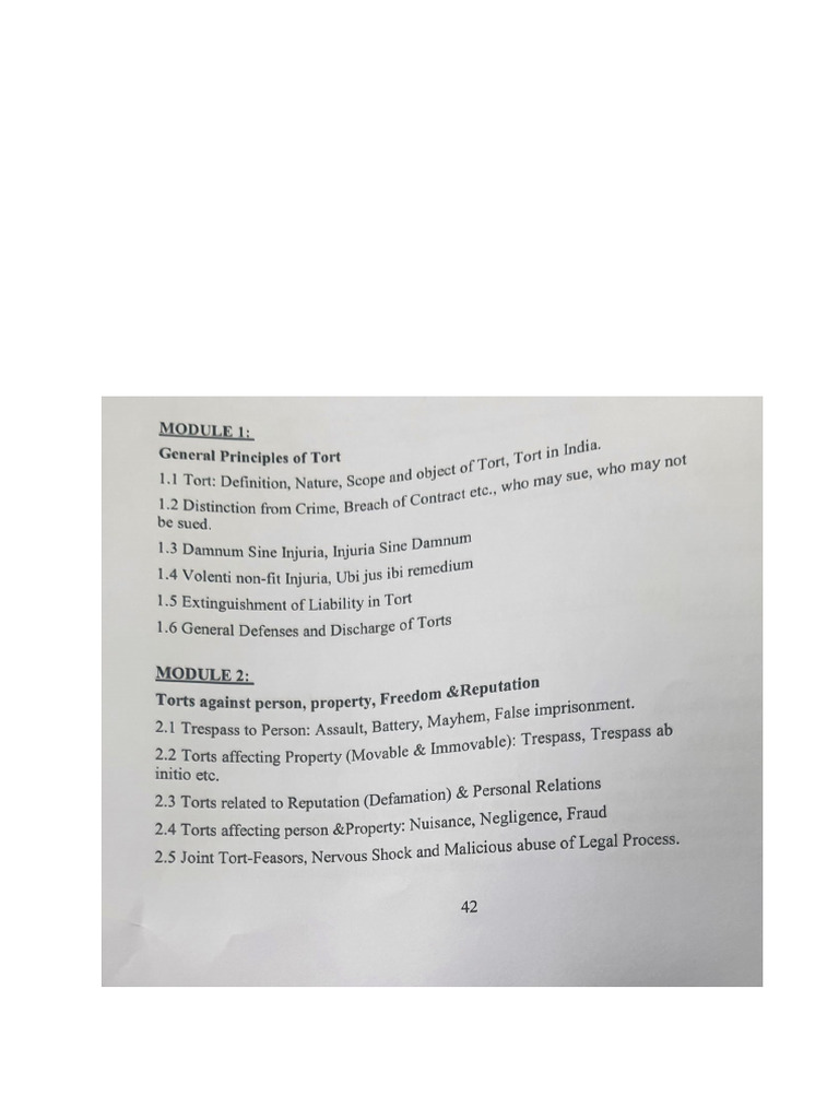 First Year Llb Syllabus Pdf