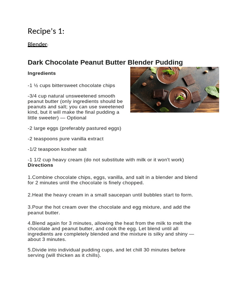 Recipe's 1.0 | PDF | Chocolate | Teaspoon