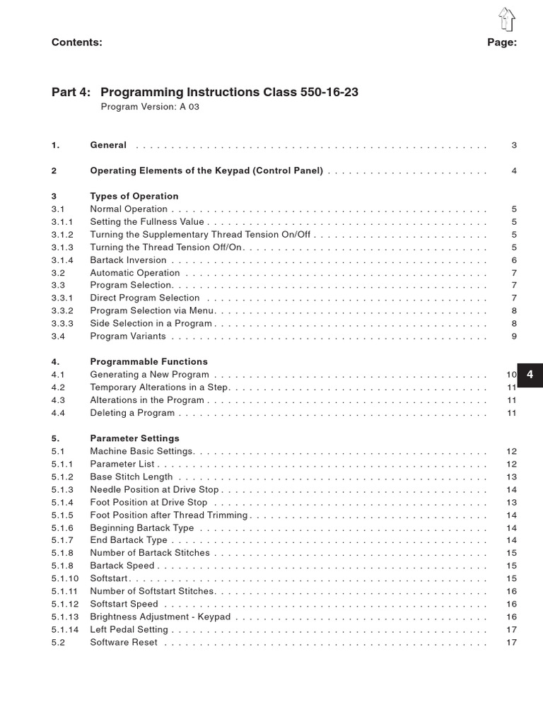Durkopp 550-16-23 Programming DAC | PDF | Parameter (Computer Programming) | Sewing Needle