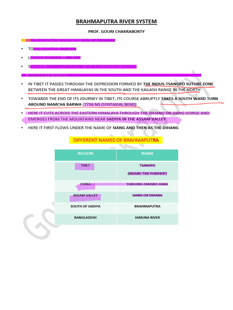 Brahmaputra River System | PDF | Physical Geography | Water