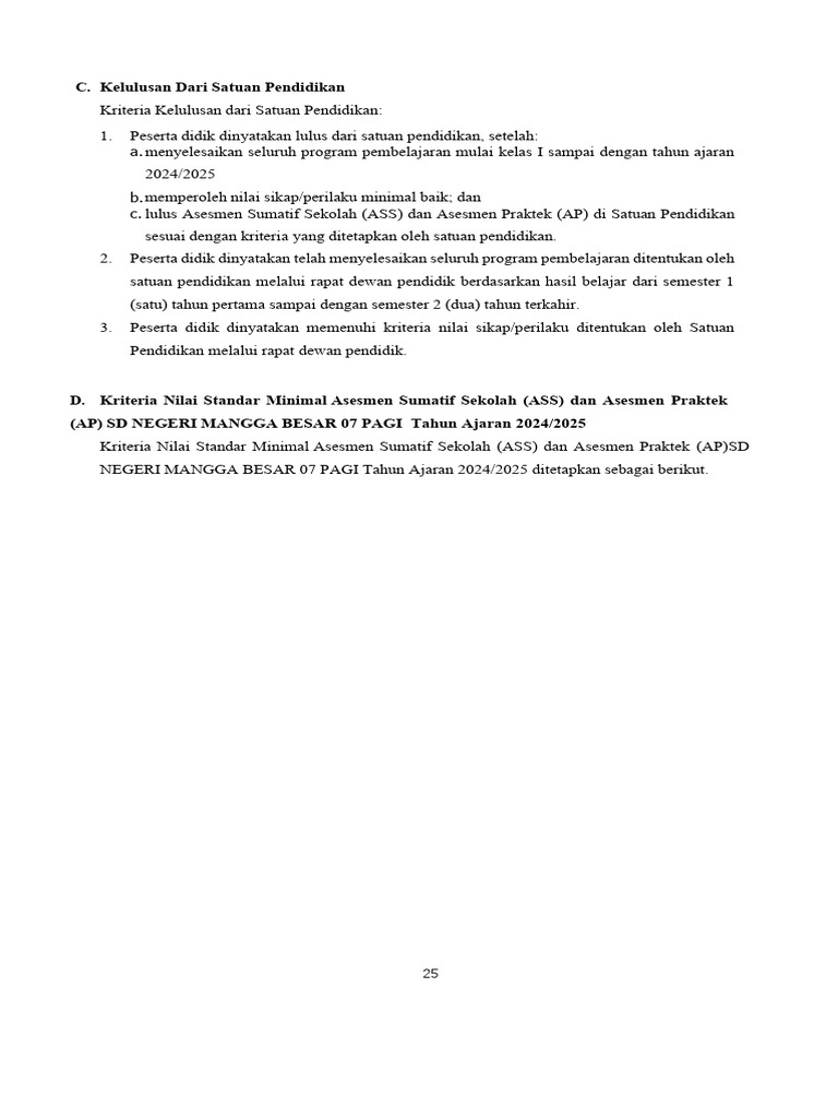 Kriteria Lulus | PDF