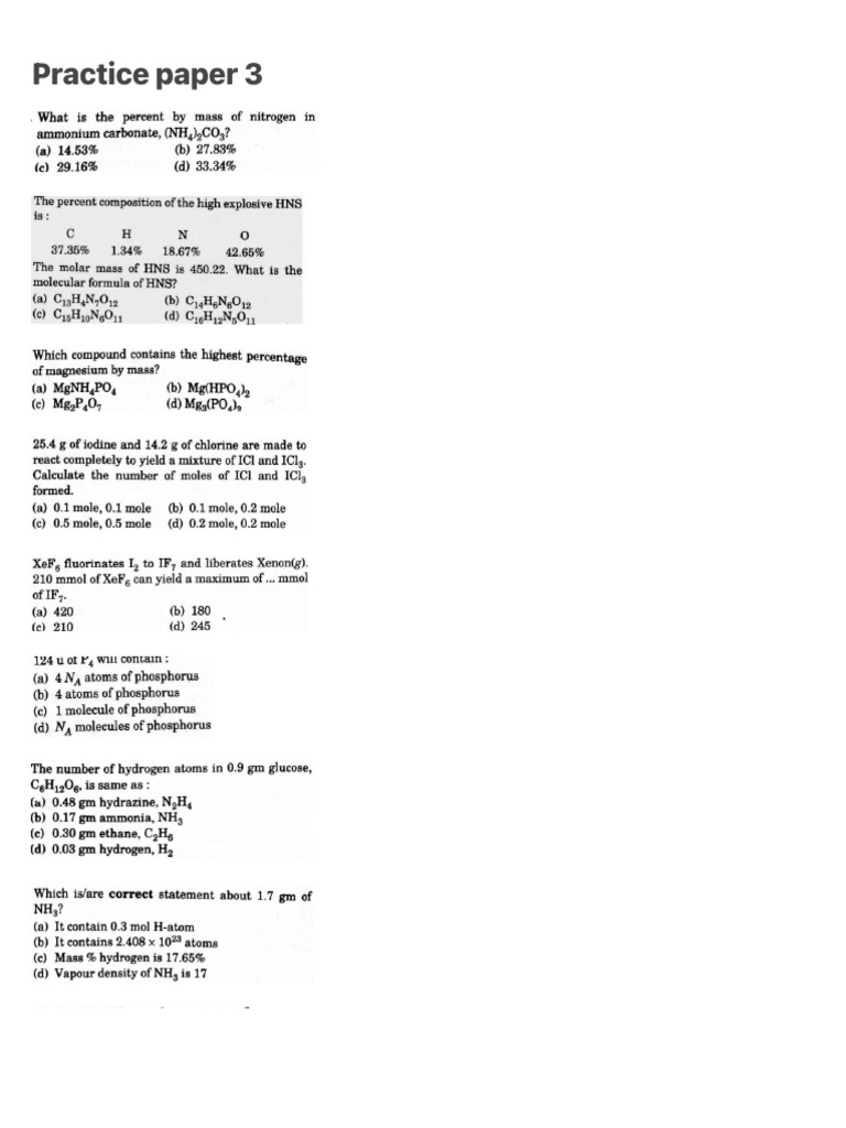 Practice Paper 3 | PDF