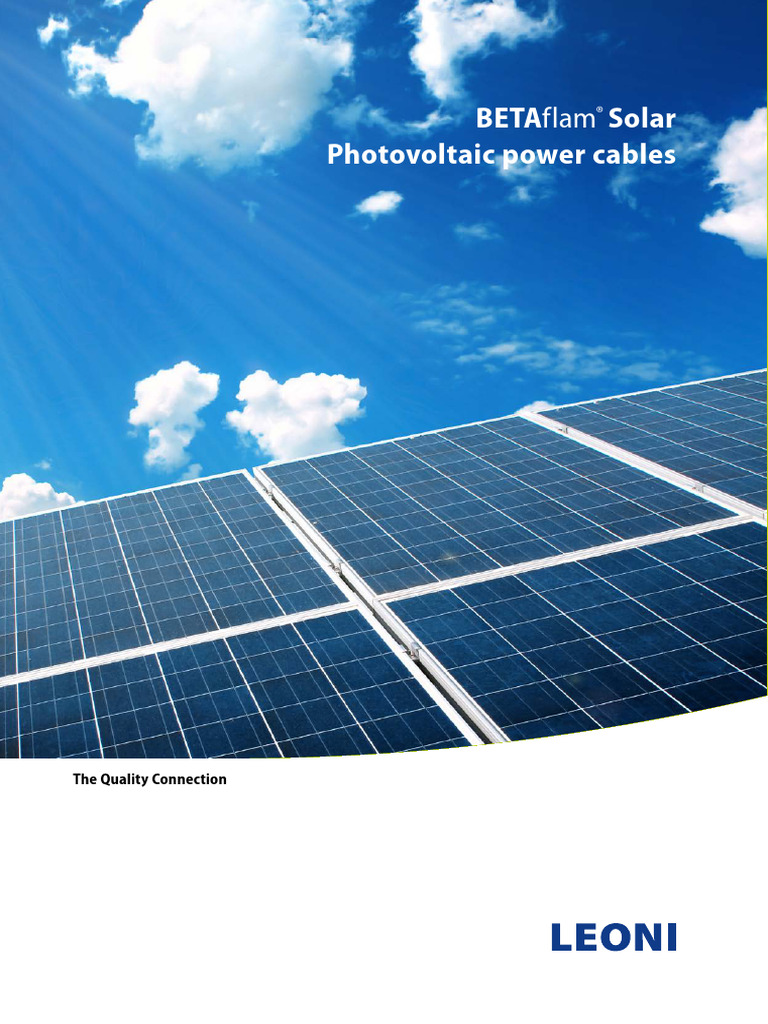 Betaflam Solar Photovoltaic Power Cables | PDF | Photovoltaic System | Solar Power
