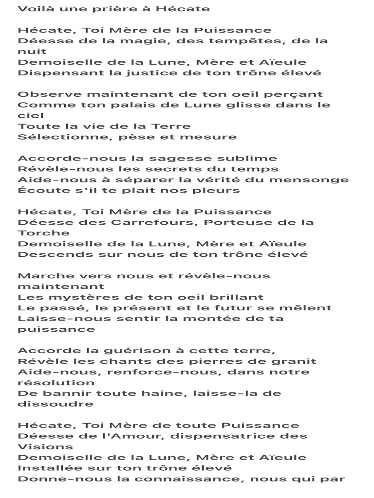 Prière à Hécate pour protection et sagesse | PDF