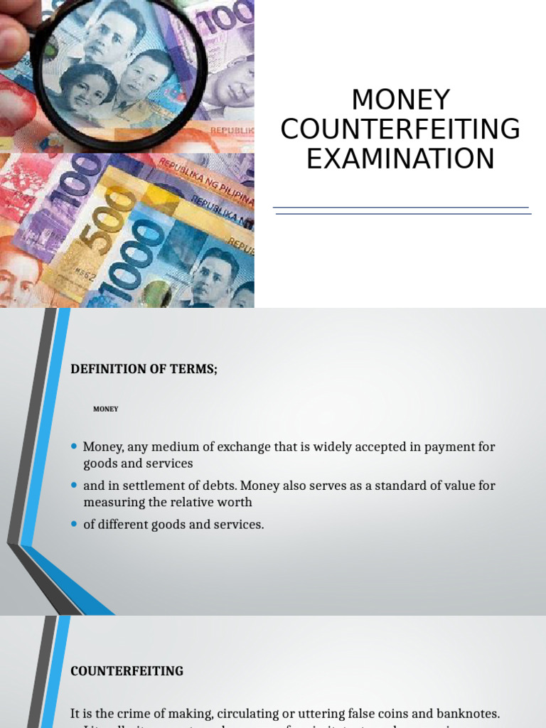 Money Counterfeiting Examination | PDF