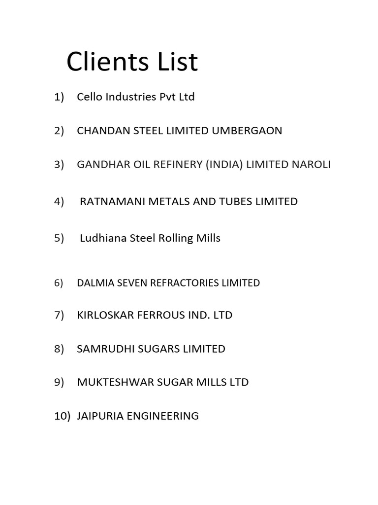 Clients List.. | PDF