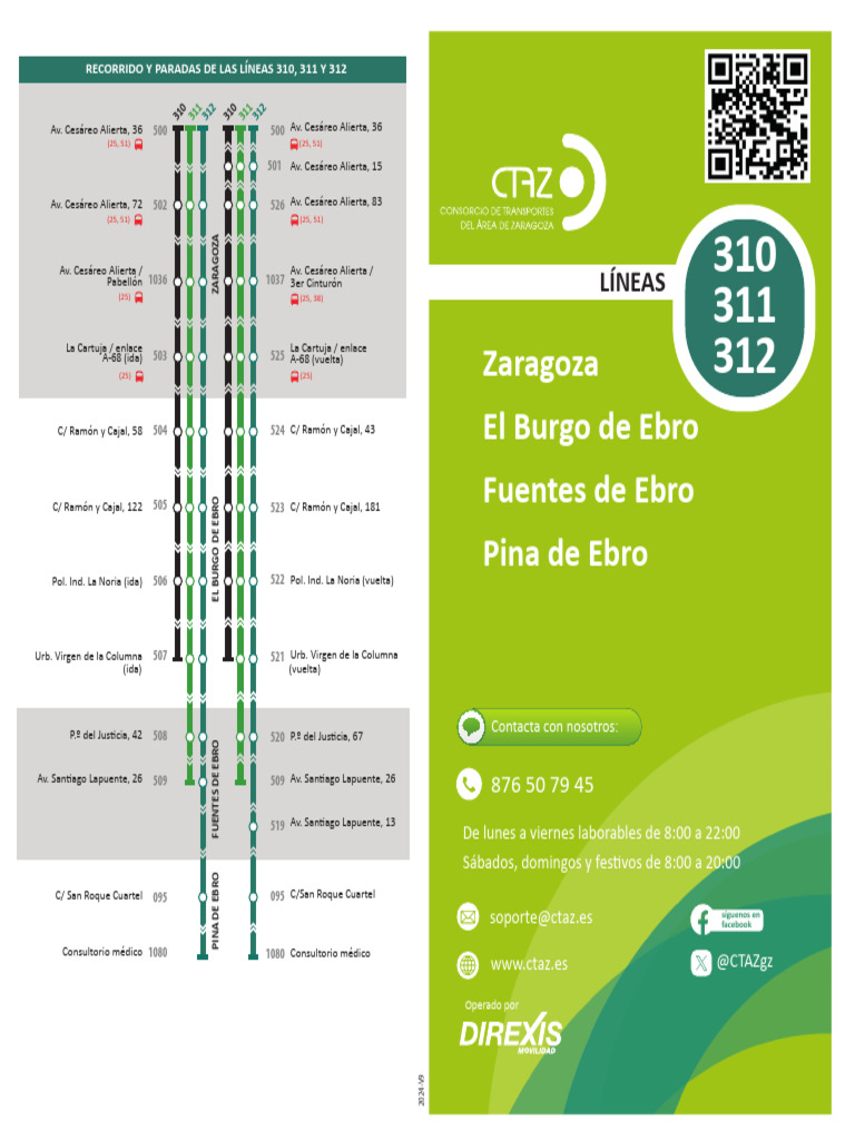 Zaragoza El Burgo de Ebro Fuentes de Ebro Pina de Ebro: Líneas | PDF