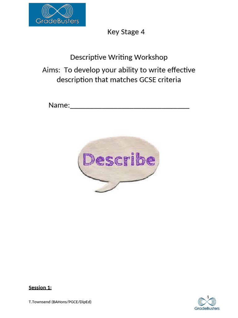 Y10 Descriptive Writing For iGCSE | PDF | Ebenezer Scrooge