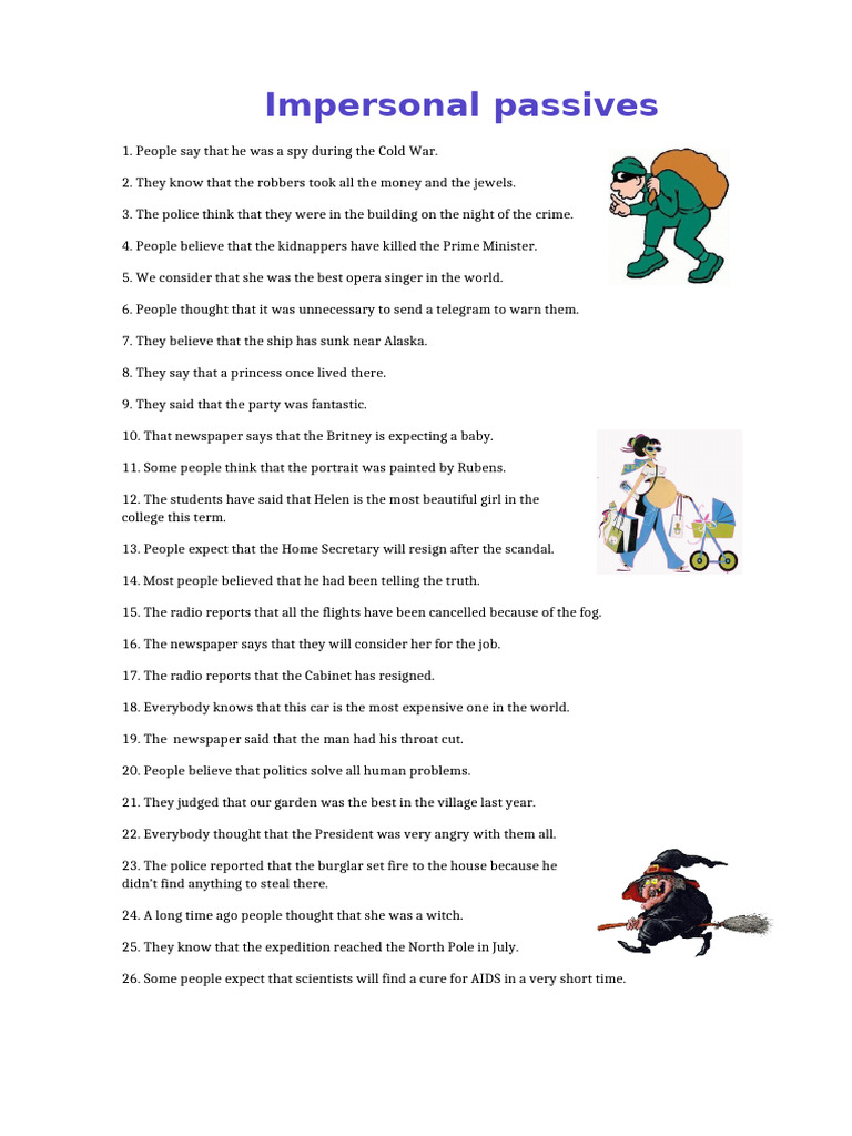 Impersonal Passive NO ANSWER | PDF