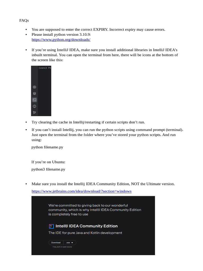 FAQs Python Intellij | PDF