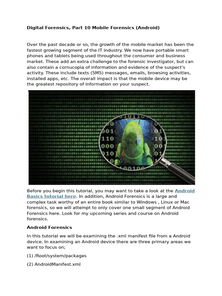 Mobile Forensics: Analyzing Android Apps | PDF | Android (Operating ...