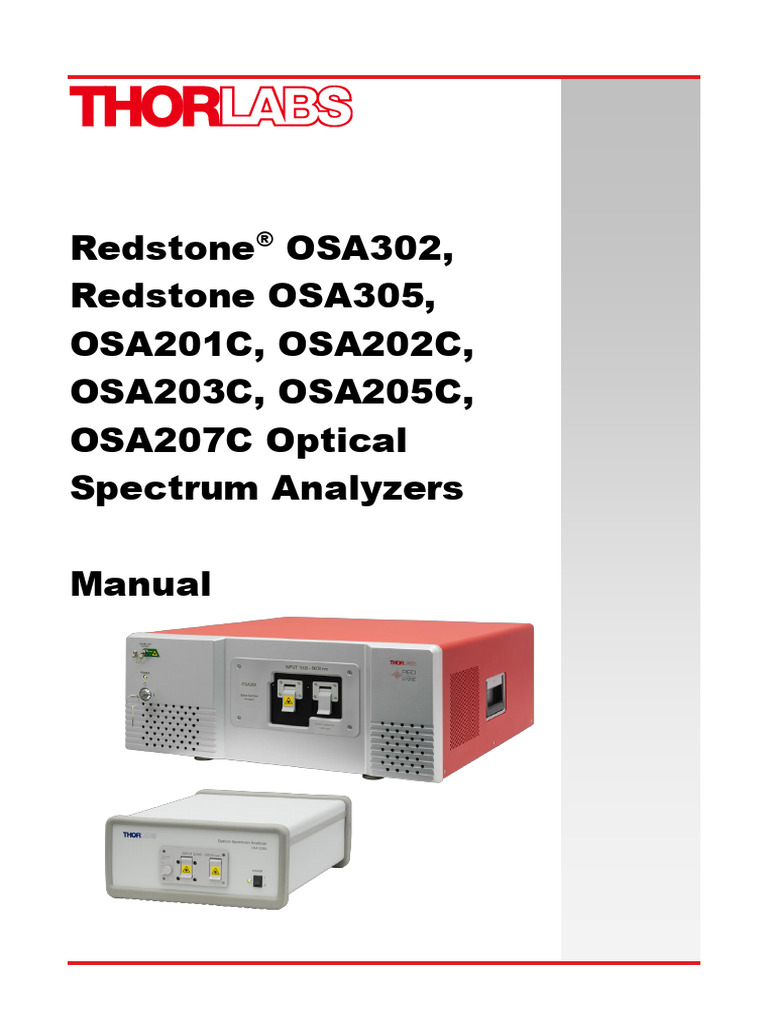 Thorlabs_OSA203C-Manual | PDF | Spectral Density | Interferometry