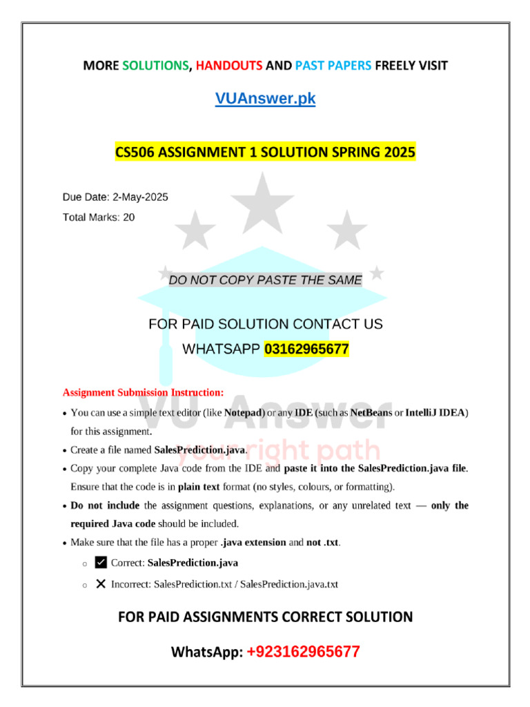 CS506 Assignment 1 Correct Solution Spring 2025 | PDF