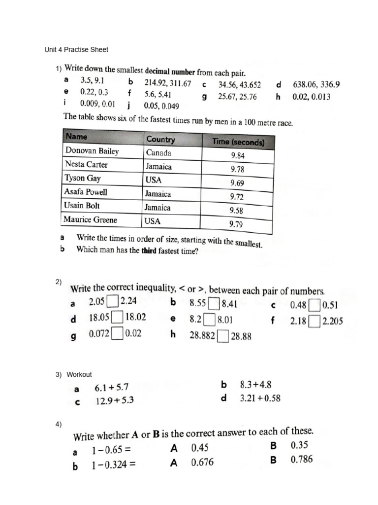 Maths Worksheet 2 | PDF