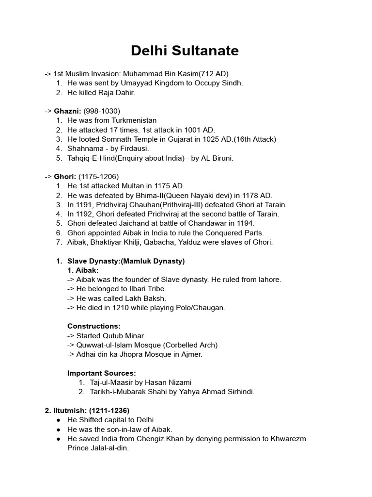 Delhi Sultanate and Mughals | PDF | Mughal Empire