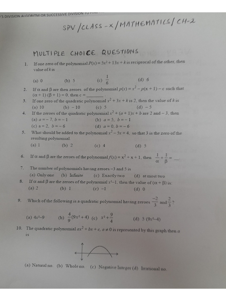 Polynomials & Real Numbers | PDF