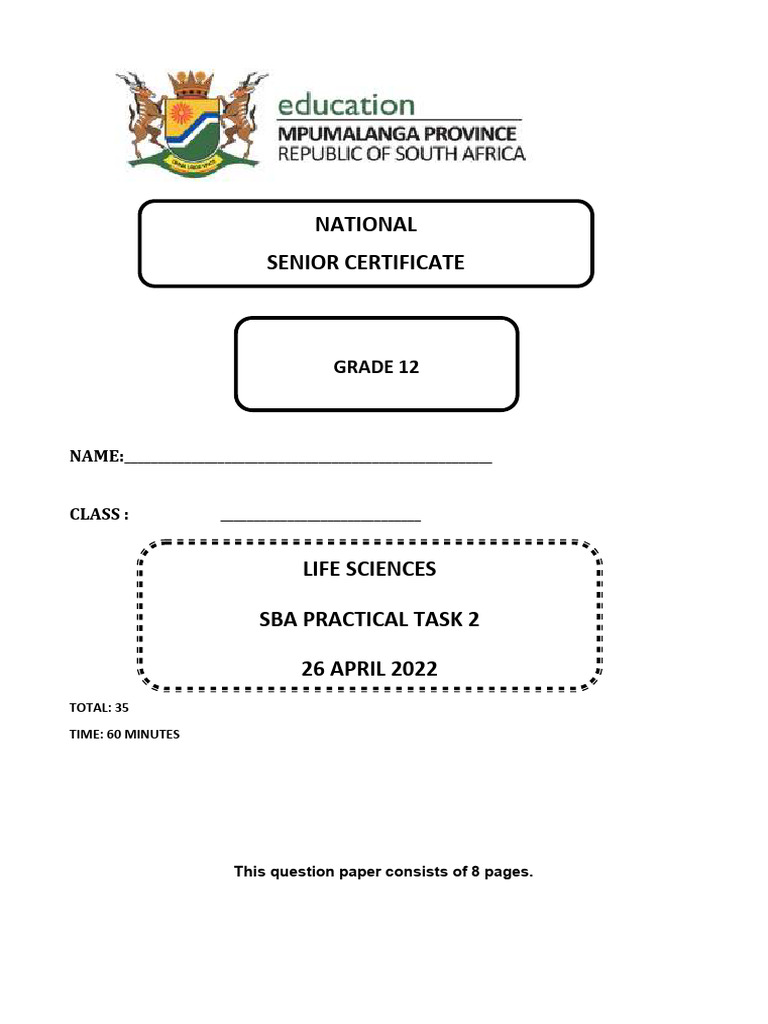 (F) Grade 12 Sba Practical Task 2 | PDF | Zygosity | Genotype