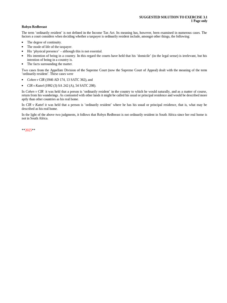 Sol Chapter 3 KS 2025 | PDF | Tax Exemption | Expense