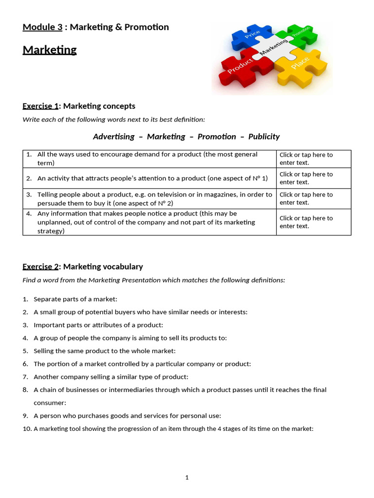 Marketing Handout Fillable | PDF | Marketing | Marketing Research