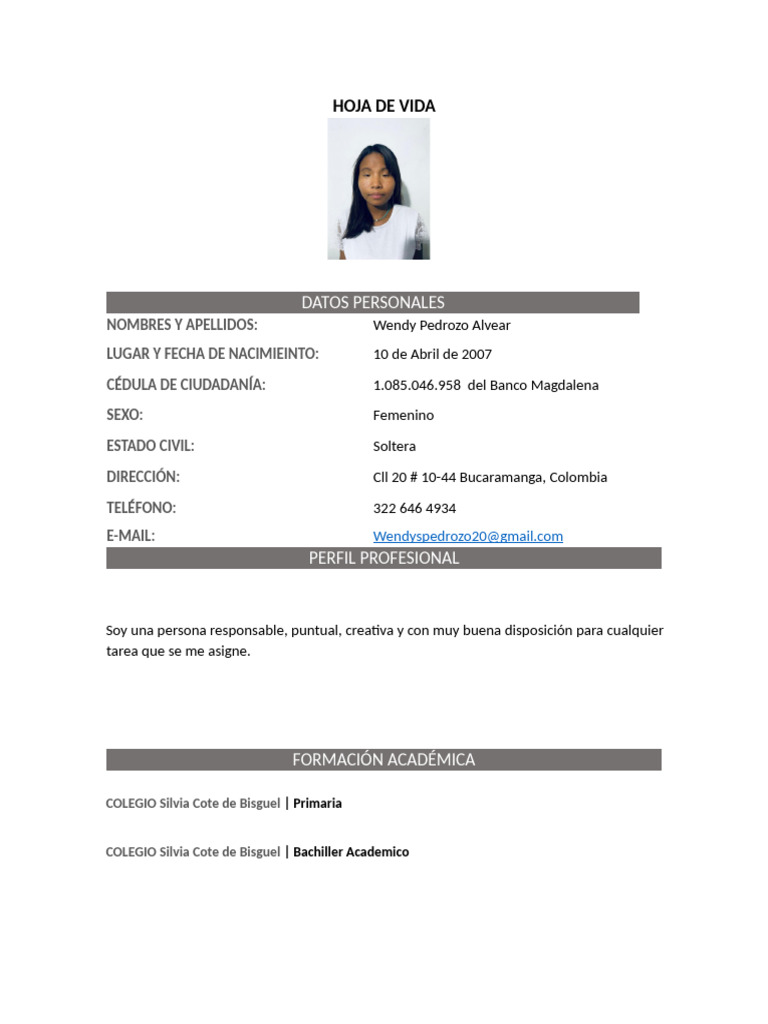 Wendy Pedro Zo | PDF