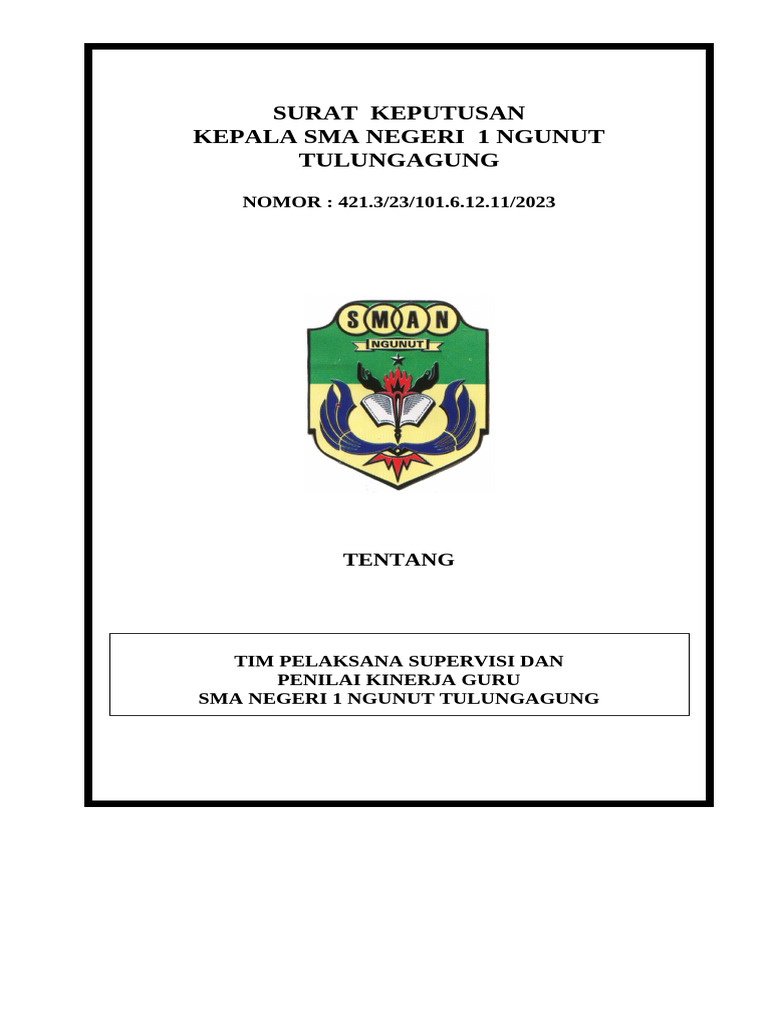 SK Supervisi N Penilaian Tendik 2023 | PDF