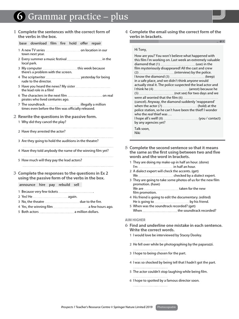 FP1 - U06 - Grammar - Practice - Plus | PDF