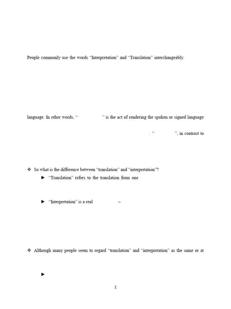 Translation Handout (Revised) | PDF | Language Interpretation | Semantics